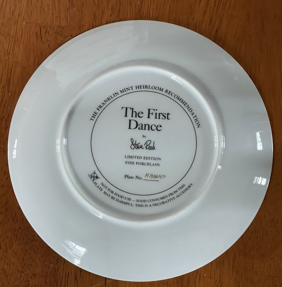 Franklin Mint Cinderella THE FIRST DANCE Plate No. HA 3647 | eBay