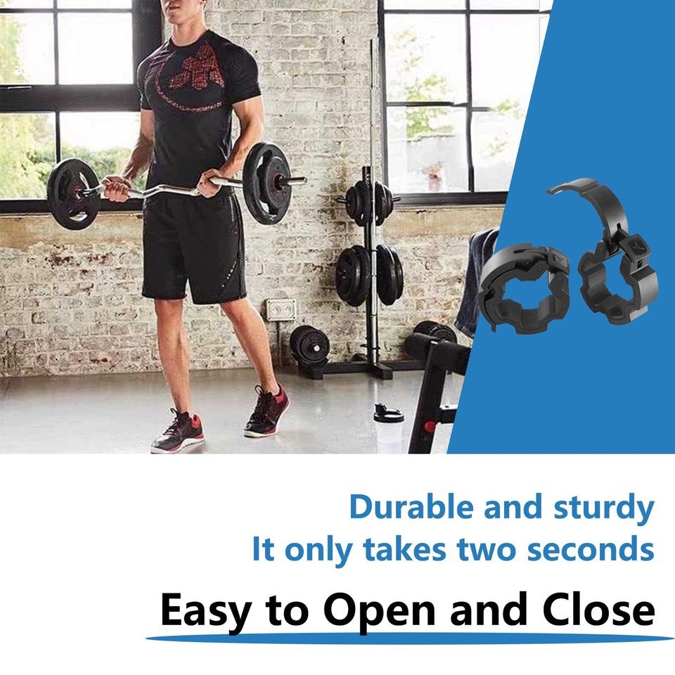 Barbell Clamps 1 inch, Barbell Clips, Quick-Release Safety Weight Clips ...