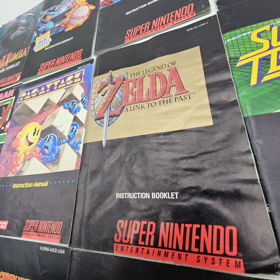 Huge Lot Video Game Manuals NES, SNES, Game Boy, N64, Sega Manual ...