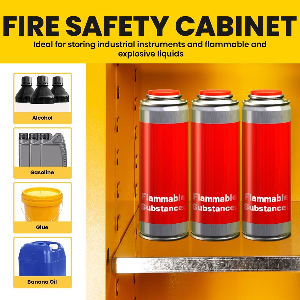Fireproof Safety Storage Cabinet Durable Flammable Welded Bin 20/30/45 ...
