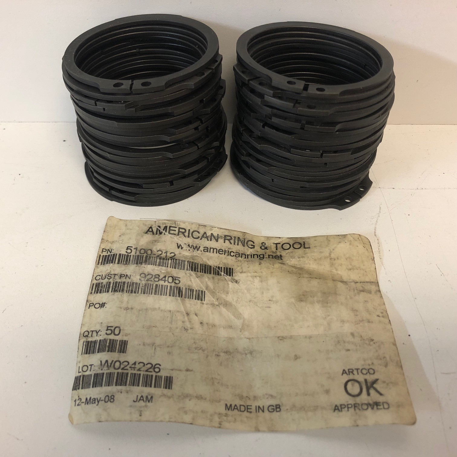 QTY. (50) NEW! AMERICAN RING & TOOL 2-1/4" RETAINING RINGS 5100-212 ...