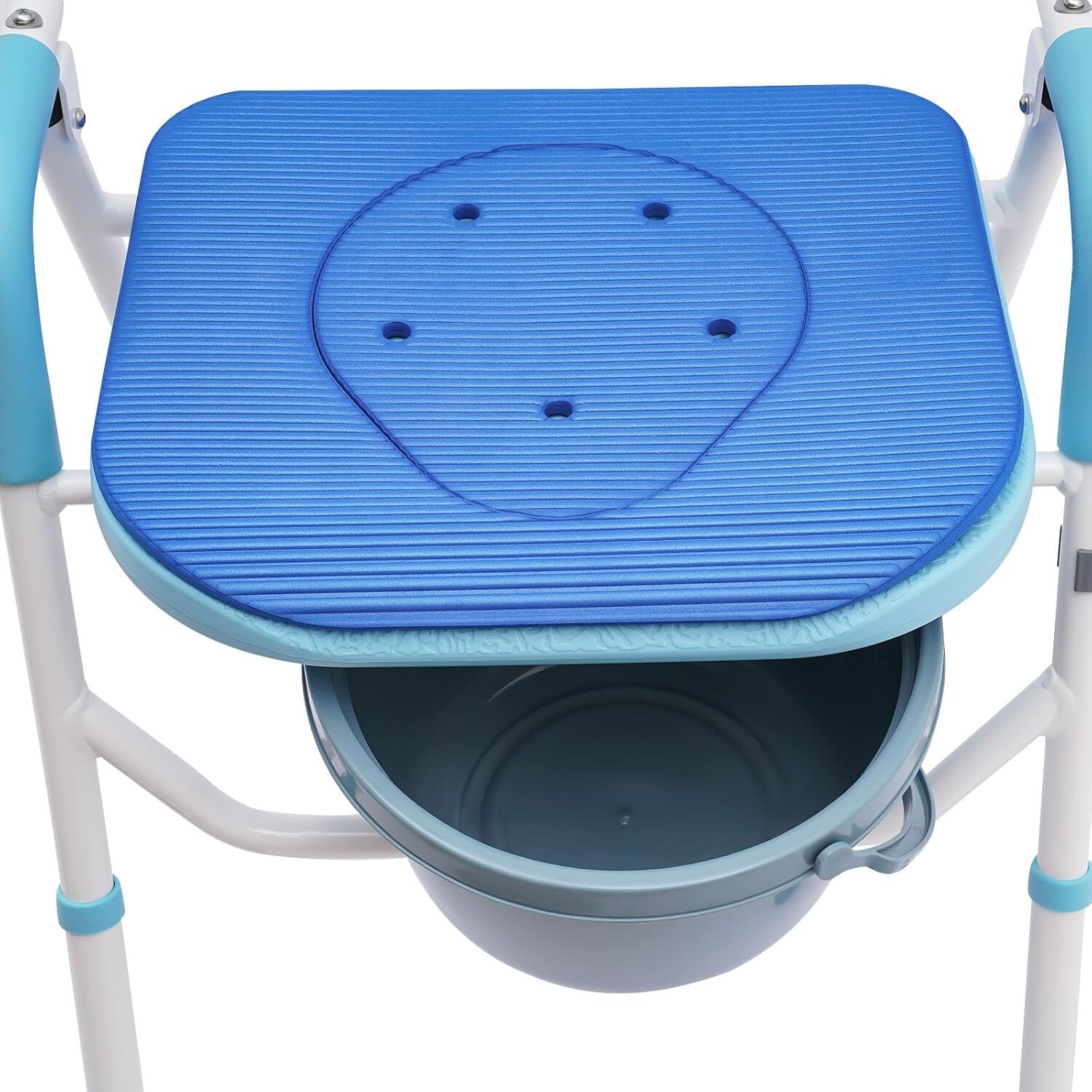 Shower chair Foldable Potty Chair for Elderly Commode Chair Bath Safety ...