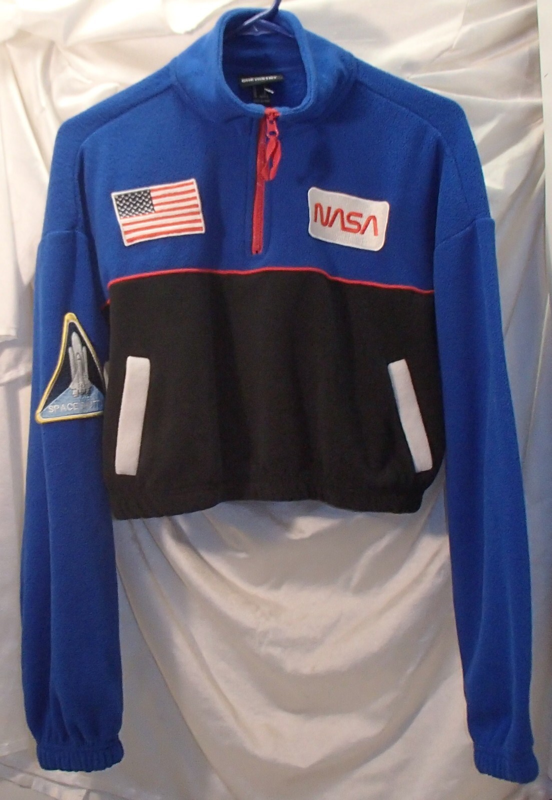 NASA Space Shuttle Blue Fleece Pullover Sweatshirt Wo… - Gem
