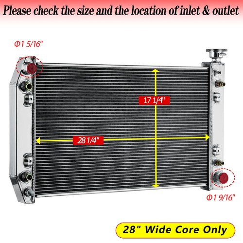 3 Row Aluminum Radiator For Fit 1988-2000 CHEVY C1500 2500 3500 5.0 5 ...