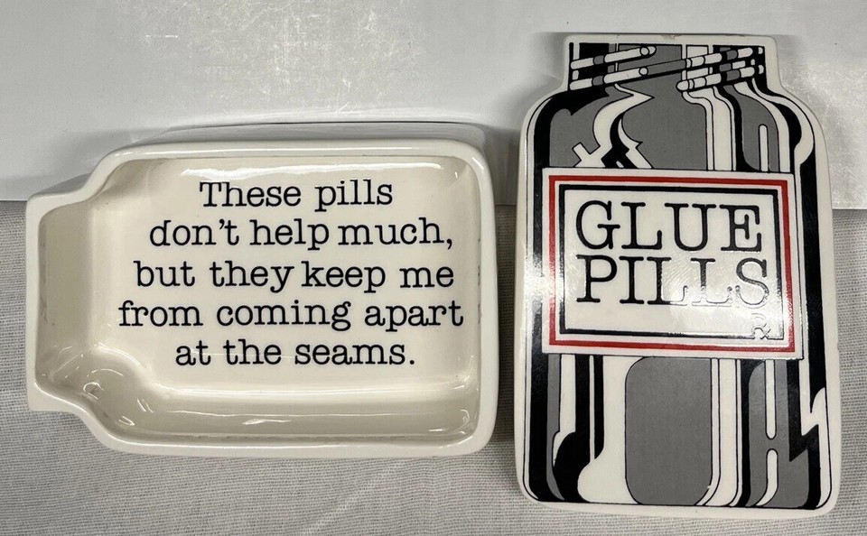Fitz And Floyd Inc Glue Pills Rx Ceramic Trinket Box | eBay
