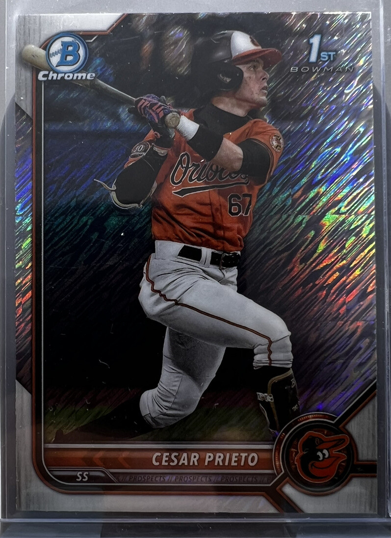 CESAR PRIETO 2022 Bowman Chrome 1ST SHIMMER REFRACTOR BCP-206 Baltimore ...