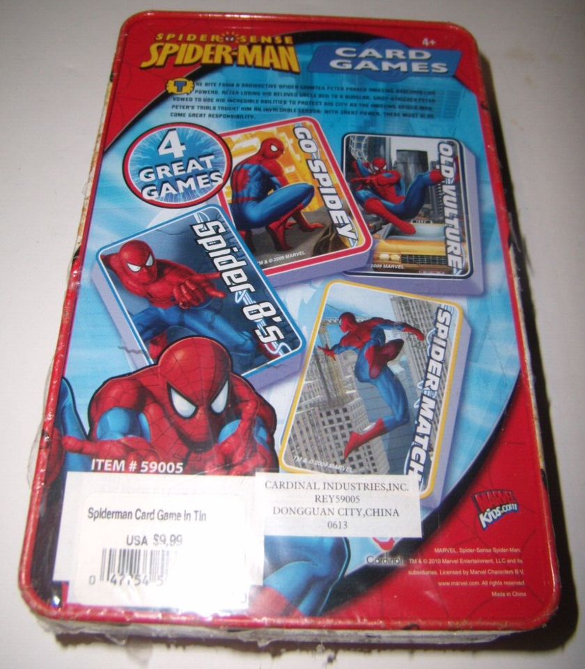 Spiderman Playing Card Games Tin Spider 8's Old Vulture Go Spidey Match ...