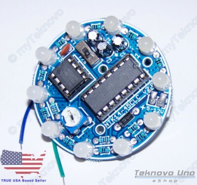 2x Assembled Mini ROUND RED LED Sequencer Chaser Follower DIY KIT NE555 ...