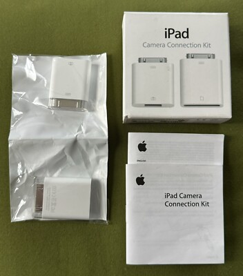 NEW NIOP WHITE APPLE iPad CAMERA CONNECTION KIT MC531ZM/A A1362 30 PIN ...