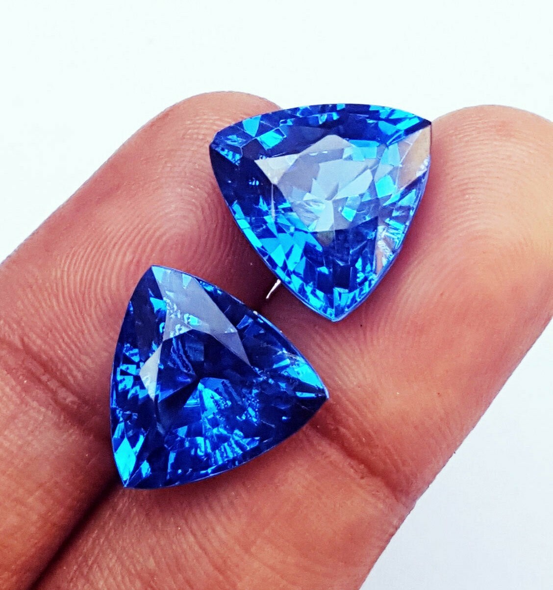 18 Ct Natural Blue Sapphire Excellent Cut Certified Pair Loose Gemstone ...