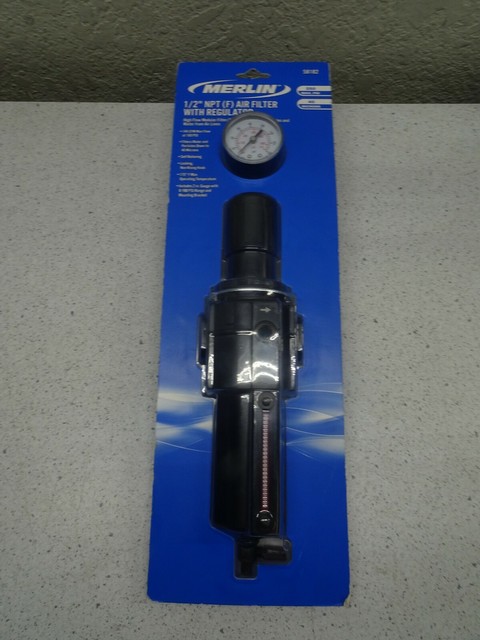 MERLIN 1/2 In. NPT(F) Air Filter With Regulator 58182 ma psi 40 microns ...