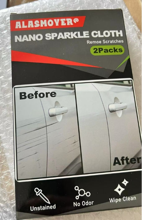 2 Pcs Nano Sparkle Cloth for Car Scratches Remover Magic Wipe Clean ...