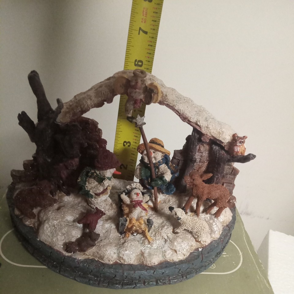 Vtg Christmas Snowman Nativity Family Angel Owl Reindeer Forest Rare ...
