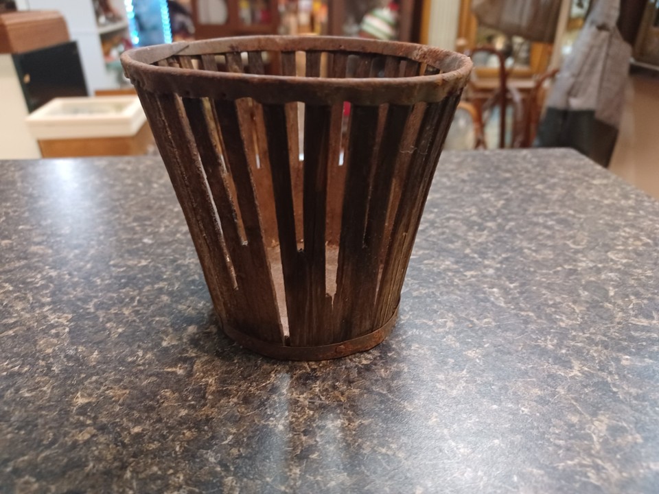 Antique 19th c Shaker Berry Basket Original Tin Rims 4" | eBay