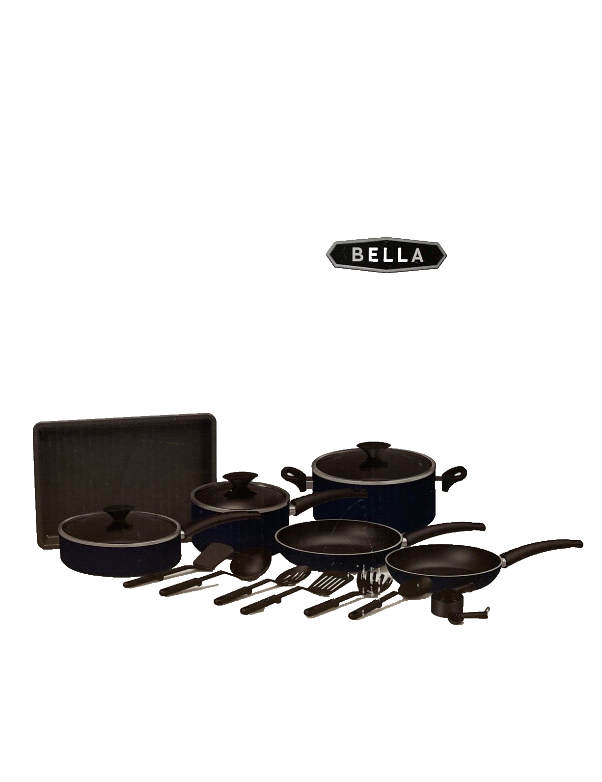 Bella 17 Piece Nonstick Cookware Set - Black for sale online | eBay