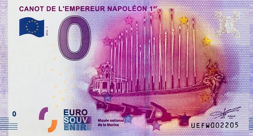 BILLET 0 ZERO EURO SOUVENIR TOURISTIQUE PARIS CANOT DE L'EMPEREUR ...