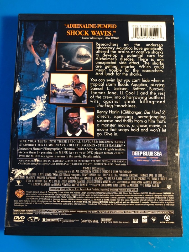 Deep Blue Sea (DVD) widescreen ………..Excellent Condition! 85391724223| eBay