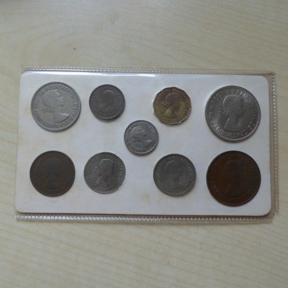 Coin Year Set Display Cards Half Crown Pennies Farthing Choose from ...