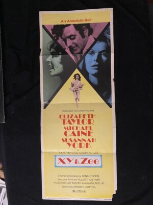 MOVIE POSTER: X Y and Zee Original Insert movie poster 1971- Elizabeth ...