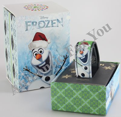 NEW Disney Parks Olaf in Winter Green MagicBand Santa Hat Magic Band LE ...