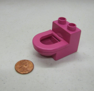 Lego Duplo Solid Pink Bathroom Toilet For House Bath Room Potty Bath ...