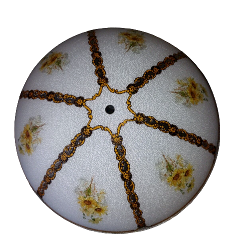 Vintage Frosted Textured Yellow Floral Daisy Light Fixture Ceiling ...