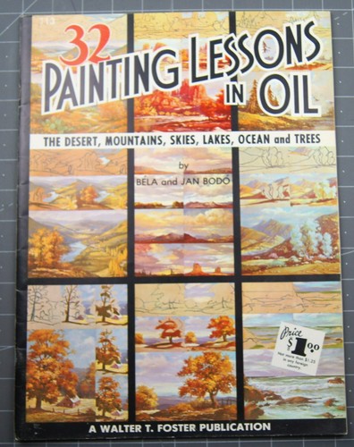 32 Painting Lessons in Oil Desert Mountain Skies Lake #113 Vintage ...