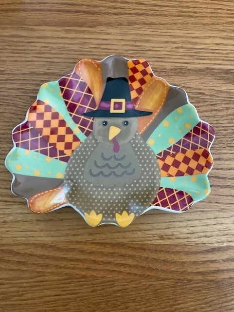Patterned Turkey Thanksgiving Appetizer Plate - Set of 4 | eBay