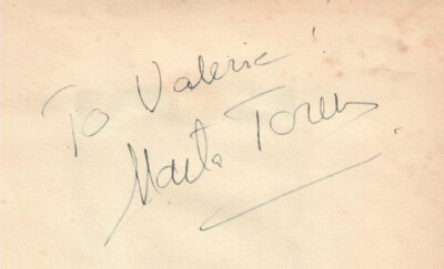 MARTA TOREN SIGNED AUTOGRAPH | eBay UK