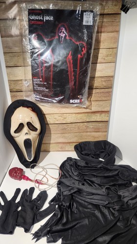SCREAM 4 MOVIE GHOST FACE COSTUME BLEEDING MASK (1997) FUN WORLD CHILD ...