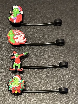 Christmas- Set Of 4-The Grinch-Straw Toppers-Fits Straws With Diameter ...