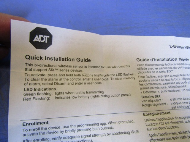 ADT Sixpanica 2 way Wireless Personal Panic Transmitter For ADT Command ...