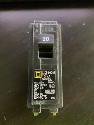 Square D HOM120 Homeline 20 Amp Single-Pole Circuit Breaker - NEW open ...