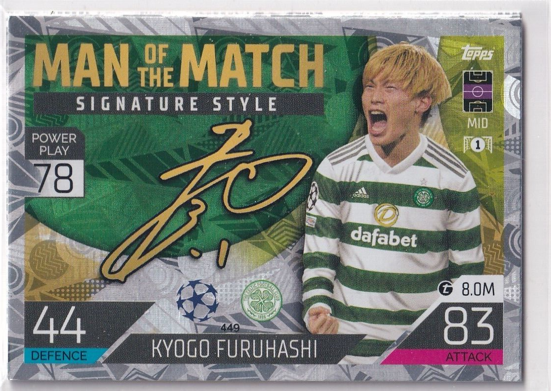 Topps Match Attax Champions League 22/23 Nr. 449 Kyogo Furuhashi ...