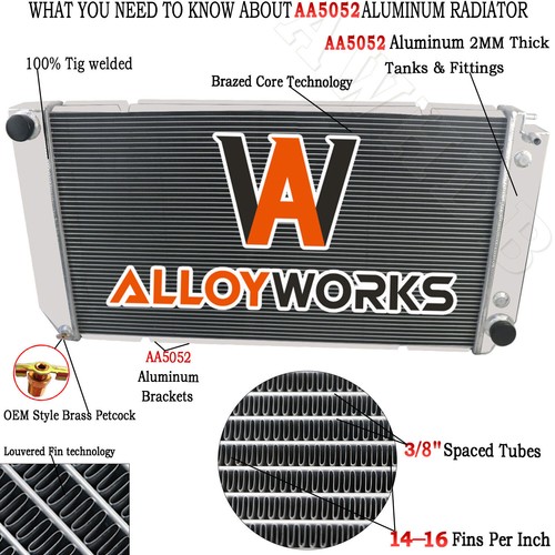 4 ROW Radiator For 1994-2000 Chevy/GMC C/K 1500 2500 3500 Tahoe Yukon 6 ...