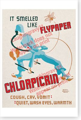 WWII Camp Barkeley Chlorpicrin Gas Chemical Warfare Training Poster Ver ...