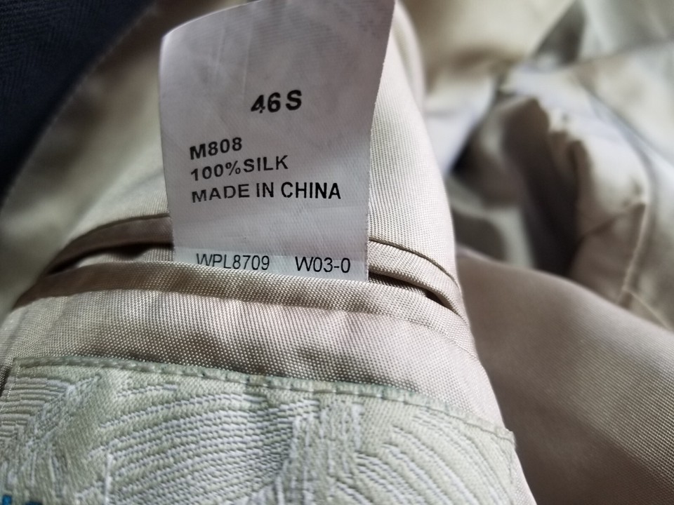 Joseph & Feiss Dark Gray Luxury 100% Silk Blazer Coat Jacket Men's Size ...