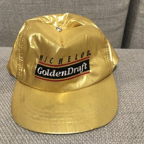 Michelob Golden Draft Video ntage Snapback Hat gold metallic unique | eBay