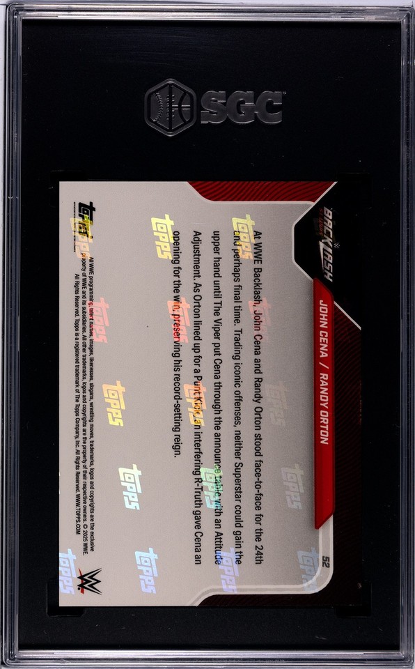 2025 Topps Now WWE BLACK #52 John Cena vs Randy Orton #/ 10 - Backlash ...