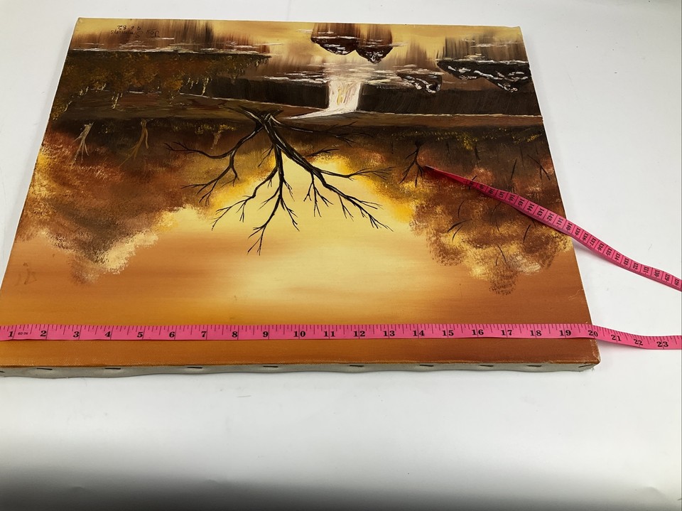 Original Oil Painting Landscape Signed Vintage Antique Brown Joy ...