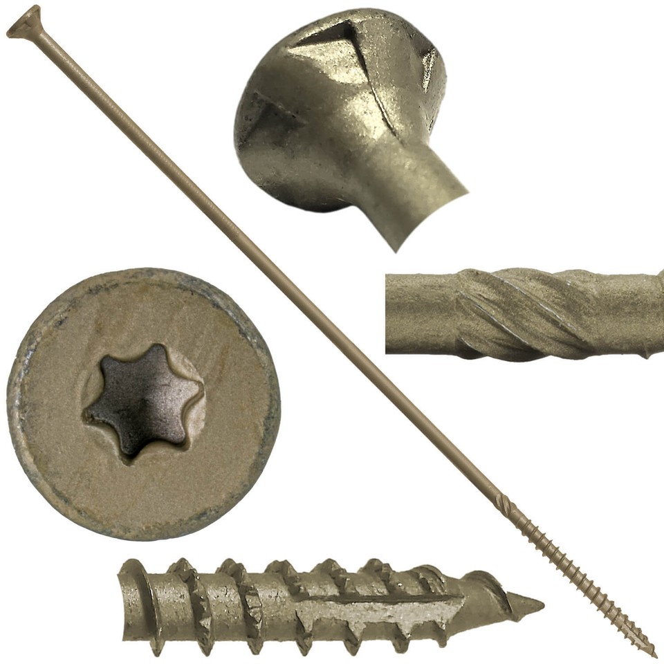Extra Long GOLD STAR WOOD SCREWS: All Purpose Star/Torx Drive Wood ...