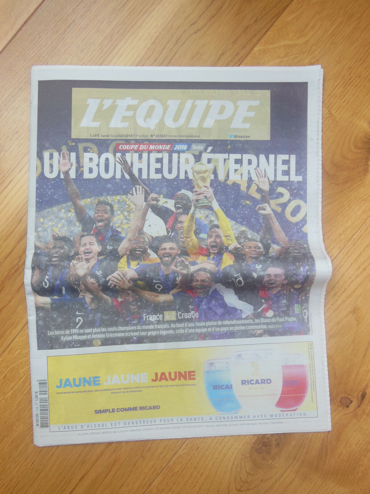 JOURNAL L'EQUIPE / FRANCE coupe du monde 2018 | eBay