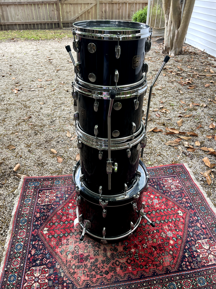 Vintage Gretsch Square Badge Drum Set 18/12/13/14x14 Bop Black Nitron ...