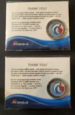 Set of 2 New 2024 Carnival Cruise Line VISTA Ship Platinum & Diamond ...