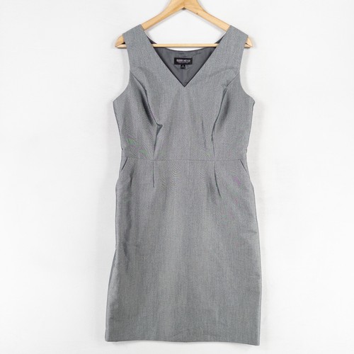 John Meyer Collection Sz 8 Sheath Dress Gray Sleeveless V Neck Lined ...