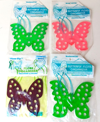 Vintage Beachwood Butterfly Floss Organizer Lot of 4 Butterflies New in ...