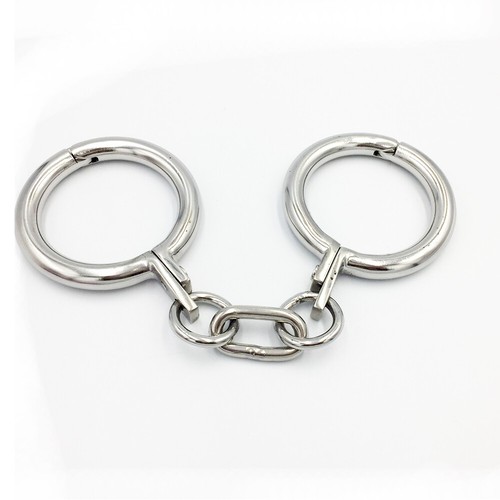 Stainless Steel Handcuffs chain leg irons Ankle Cuffs Bondage shackles ...