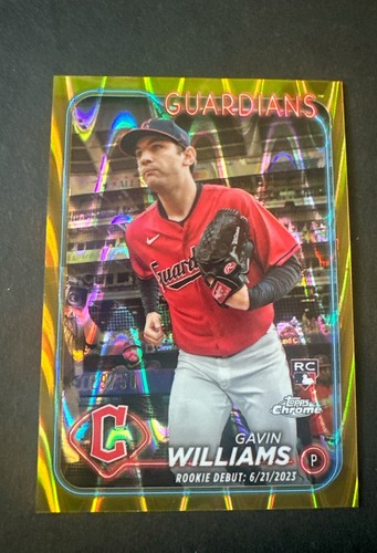 Gavin Williams 2024 Topps Chrome Update Rookie Debut Gold RayWave ...
