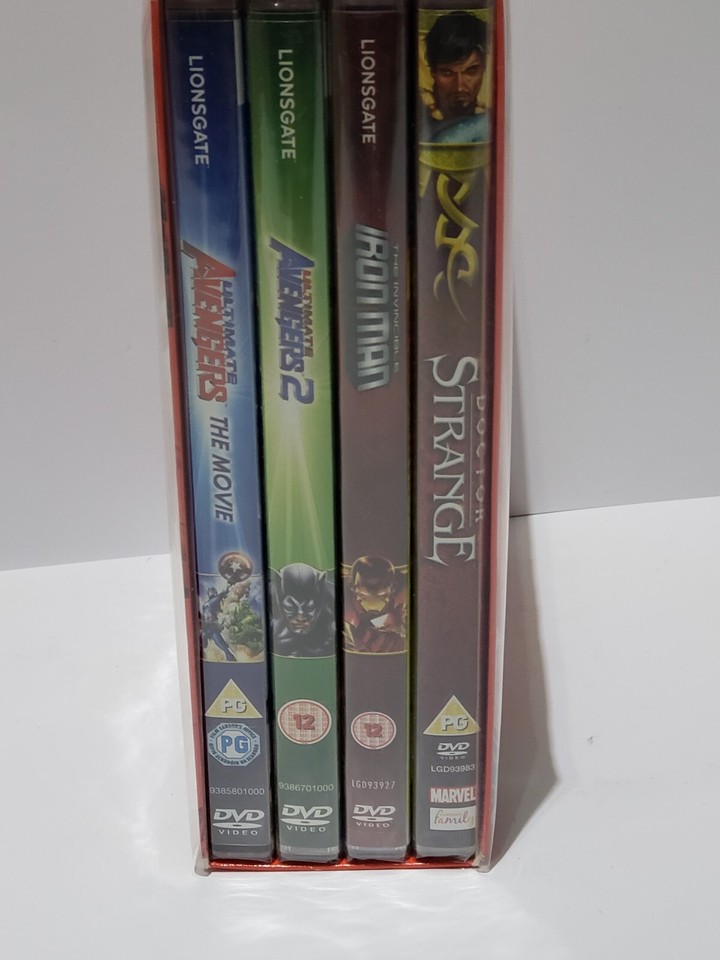 Marvel Animated DVD Box Set Iron Man Ultimate Avengers 1 & 2 Dr Strange ...