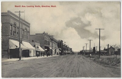 1909 Glendive, Montana - Merrill Ave., Storefronts - Vintage Postcard ...